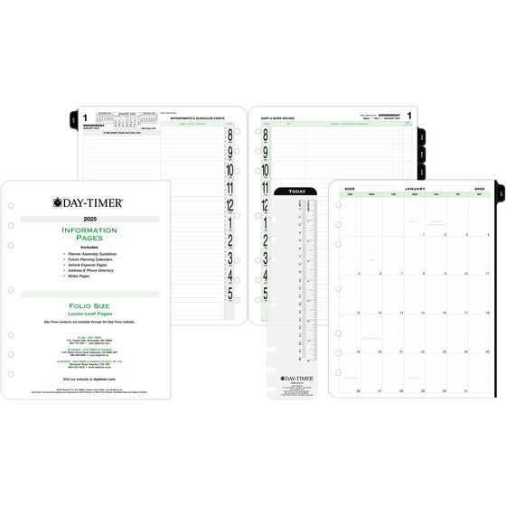Day-Timer Two Page Per Day Original Planner Refills, Loose-Leaf, Folio ...