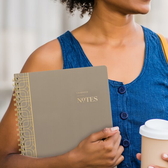 Cambridge® WorkStyle® Notebook, 80 Sheets, Timeless Taupe, Large, 8 1/2 ...