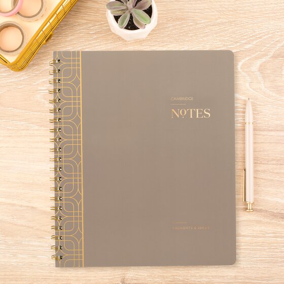 Cambridge® WorkStyle® Notebook, 80 Sheets, Timeless Taupe, Large, 8 1/2 ...