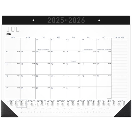 AT-A-GLANCE® Contemporary Academic 2025-2026 Monthly Desk Pad Calendar ...