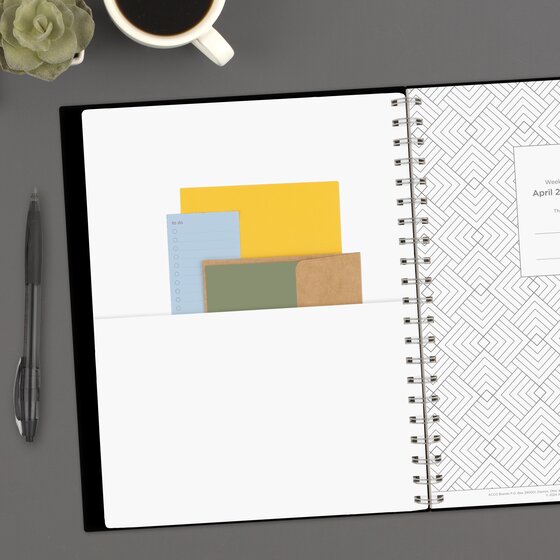 Mead® Basic Academic 2025-2026 Weekly Monthly Planner, Black, Large, 8 ...