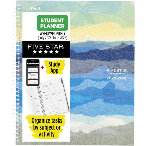 Five Star® Paperscapes Academic Weekly Monthly Student Planners, Plus ...