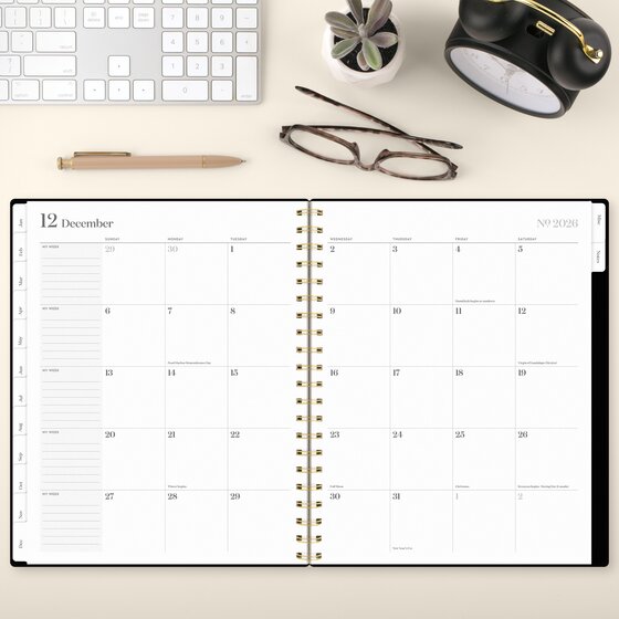 Cambridge® WorkStyle® Classic 2026 Weekly Monthly Planner, Black, Large ...