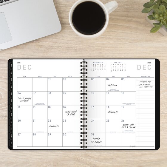 AT-A-GLANCE® Contemporary Lite 2026 Weekly Monthly Planner, Black ...