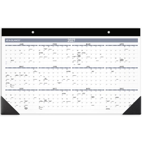 AT-A-GLANCE® Contemporary 2026 Monthly Desk Pad Calendar, Compact, 18 ...