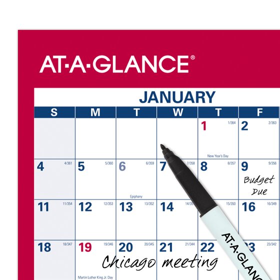 AT-A-GLANCE® 2026 Vertical Horizontal Reversible Erasable Wall Calendar ...