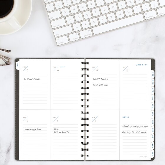 AT-A-GLANCE® Signature Collection 2026 Weekly Monthly Planner, Gray ...