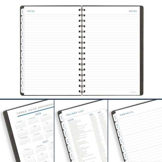 AT-A-GLANCE® Signature Collection 2026 Weekly Monthly Planner, Gray ...