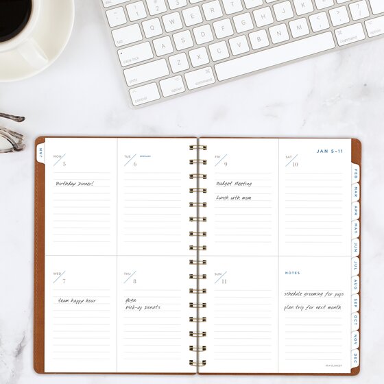 AT-A-GLANCE® Signature Collection 2026 Weekly Monthly Planner, Brown ...