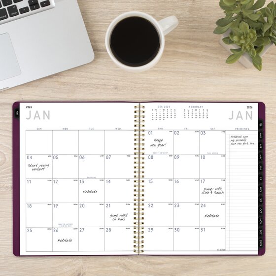 AT-A-GLANCE® Contemporary 2026 Monthly Planner, Crushed Cherry, Large ...