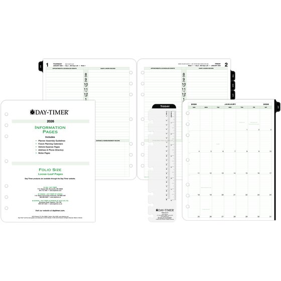 Day-Timer® January 2026 – December 2026 One Page Per Day Planner Refill ...