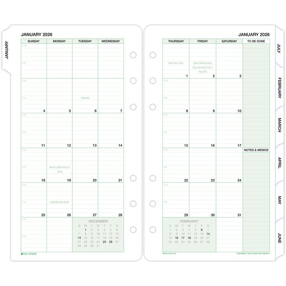 Day-Timer® Classic January 2026 – December 2026 Two Page Per Month ...