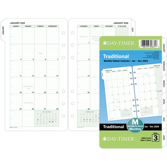 Day-Timer® Classic January 2026 – December 2026 Two Page Per Month ...