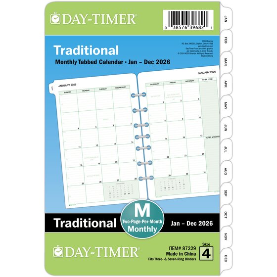 Day-Timer® Classic January 2026 – December 2026 Two Page Per Month ...