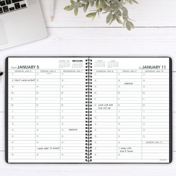 AT-A-GLANCE® Large Print 2026 Weekly Appointment Book Planner, Black ...