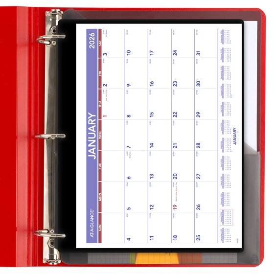 AT-A-GLANCE® 2026 Monthly Desk Wall Calendar with Jacket, Small, 11" x ...