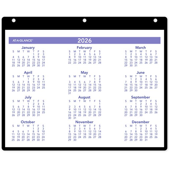 AT-A-GLANCE® 2026 Monthly Desk Wall Calendar with Jacket, Small, 11" x ...