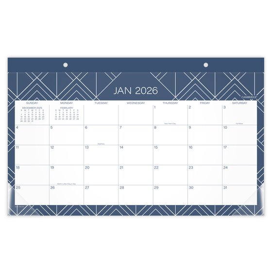 Cambridge® Apex 2026 Monthly Desk Pad Calendar, Compact, 17 3/4" x 11 ...