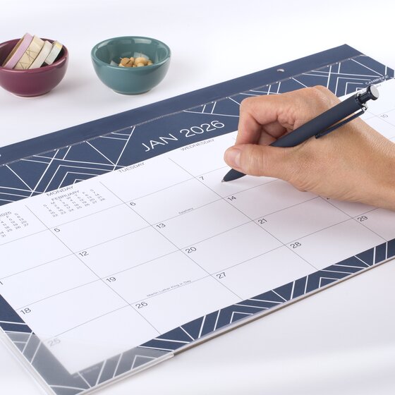 Cambridge® Apex 2026 Monthly Desk Pad Calendar, Compact, 17 3/4" x 11 ...