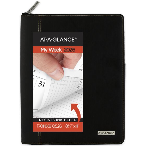 AT-A-GLANCE® Executive 2026 Weekly Monthly Appointment Book with Zipper ...