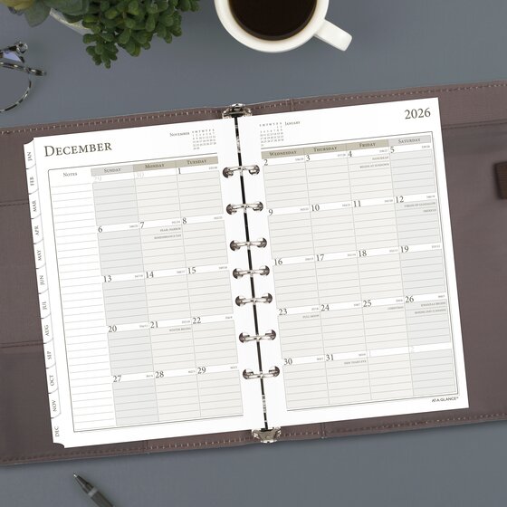 AT-A-GLANCE® 2026 Daily Planner Two Page Per Day Refill, Loose-Leaf ...