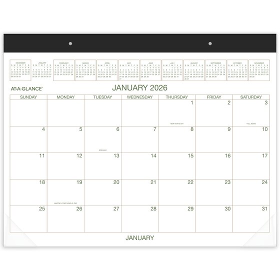 AT-A-GLANCE® 2026 Two Color Monthly Desk Pad Calendar, Standard, 21 3/4 ...
