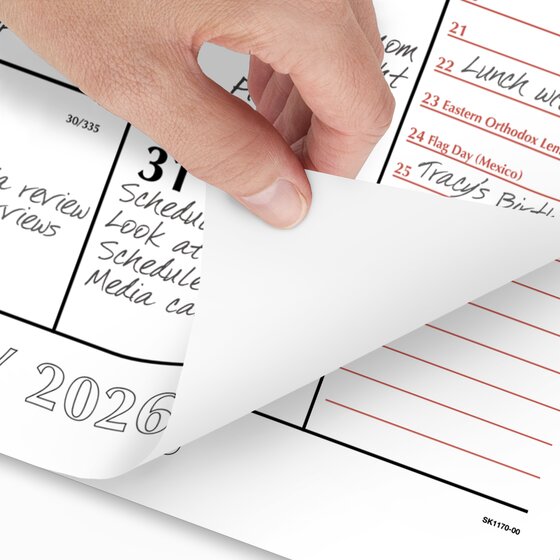 AT-A-GLANCE® 2026 Two-Color Monthly Desk Pad Calendar, Standard, 21 3/4 ...