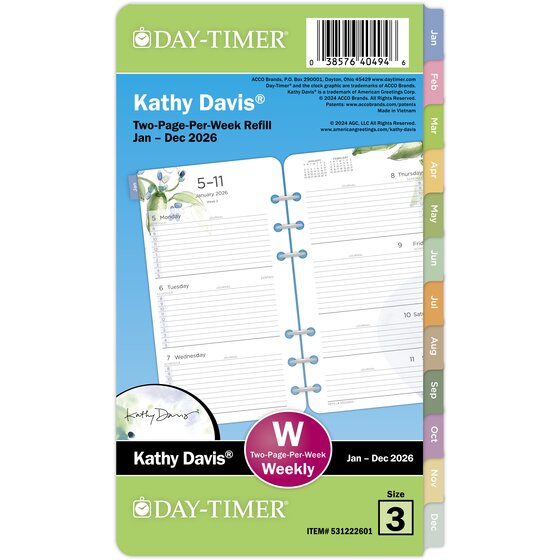 Day-Timer® Kathy Davis® January 2026 – December 2026 Two Page Per Week ...