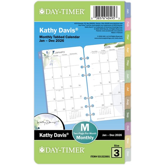 Day-Timer® Kathy Davis® January 2026 – December 2026 Two Page Per Month ...
