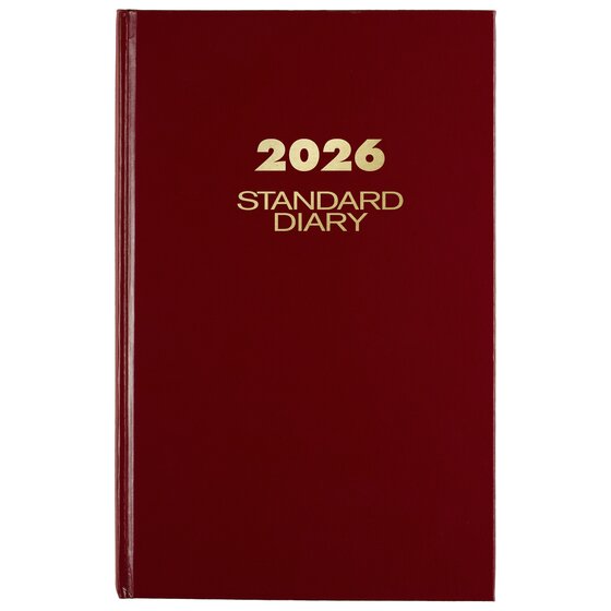 AT-A-GLANCE® Standard Diary® 2026 Daily Diary, Red, Large, 7 3/4" x 12 ...
