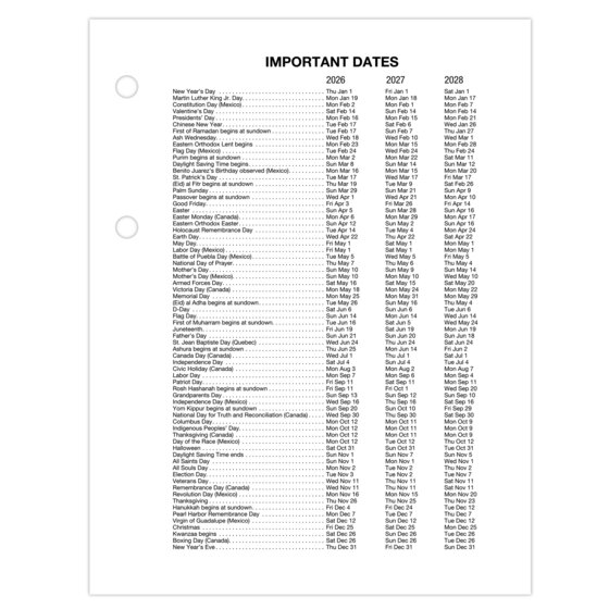 AT-A-GLANCE® 2026 Daily Loose-Leaf Desk Calendar Refill, Mini, 3" x 3 3 ...