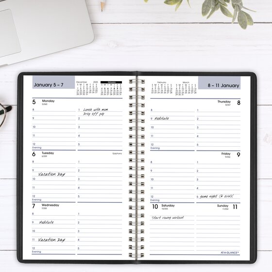 AT-A-GLANCE® DayMinder® 2026 Weekly Appointment Book Planner, Black ...