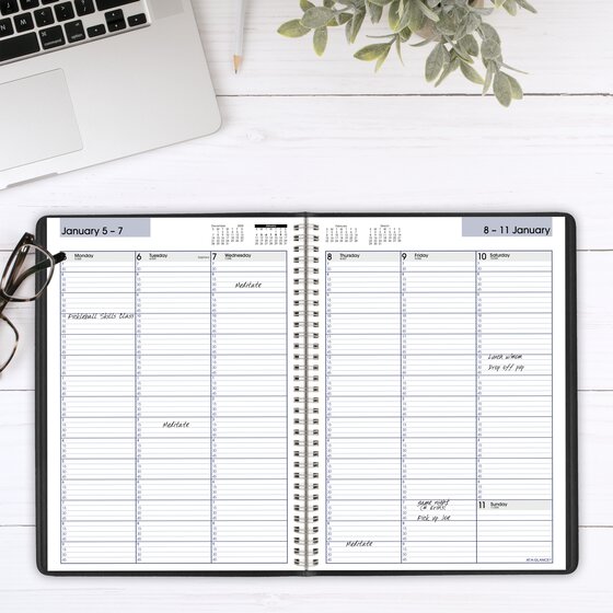 AT-A-GLANCE® DayMinder® 2026 Weekly Appointment Book Planner, Black ...