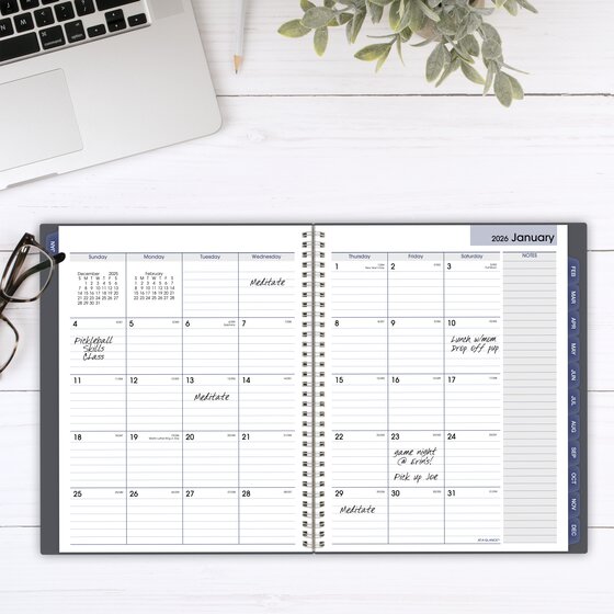 AT-A-GLANCE® DayMinder® 2026 Monthly Planner, Gray, Large, 8 1/2" x 11 ...