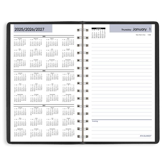 AT-A-GLANCE® DayMinder® 2026 Basic Daily Planner, Black, Small, 5" x 8 ...