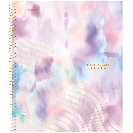 Five Star® Shape It Up Spiral Notebook Plus Study App, 1 Subject, Wide ...