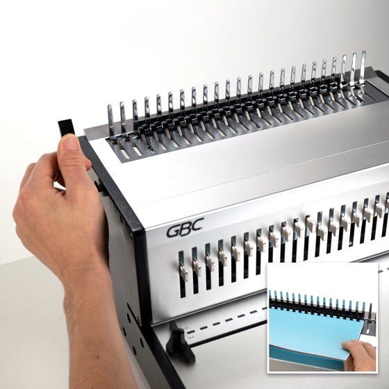 GBC® CB30E PRO CombBind® Electric Punch and Bind Machine, Binds 500 Sheets, Punches 30 Sheets ...