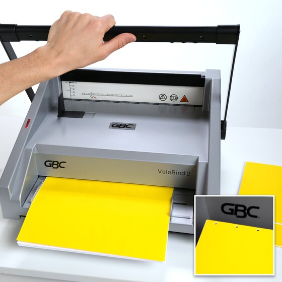 GBC® VeloBind™ 2 Punch and Bind Machine, Binds 500 Sheets, Punches 20 Sheets | Combination ...