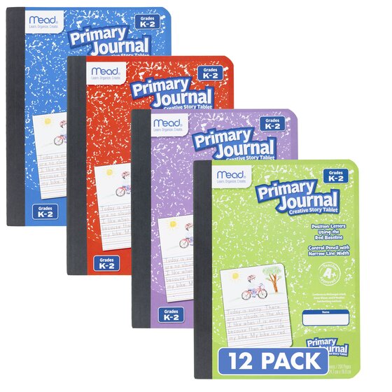 Mead® Primary Journal, Half Page Ruled, Grades K-2, 7 1/2" x 9 3/4 ...