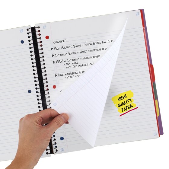 Five Star® Advance® Spiral Notebook Plus Study App, 5 Subject, College ...