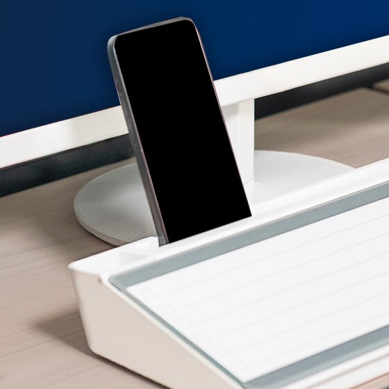 Quartet® Flip-Top Glass Dry-Erase Desktop Pad, 18" x 6", White Surface ...