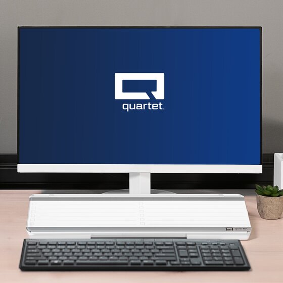 Quartet® Flip-Top Glass Dry-Erase Desktop Pad, 18" x 6", White Surface ...