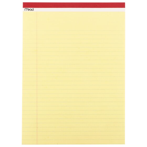 Mead® Legal Pad, 8 1/2" x 11", Canary Yellow, 3 Pack | Notepads | Mead