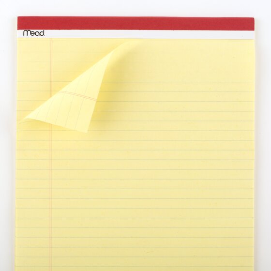 Mead® Legal Pad, 8 1/2" x 11", Canary Yellow, 3 Pack | Notepads | Mead