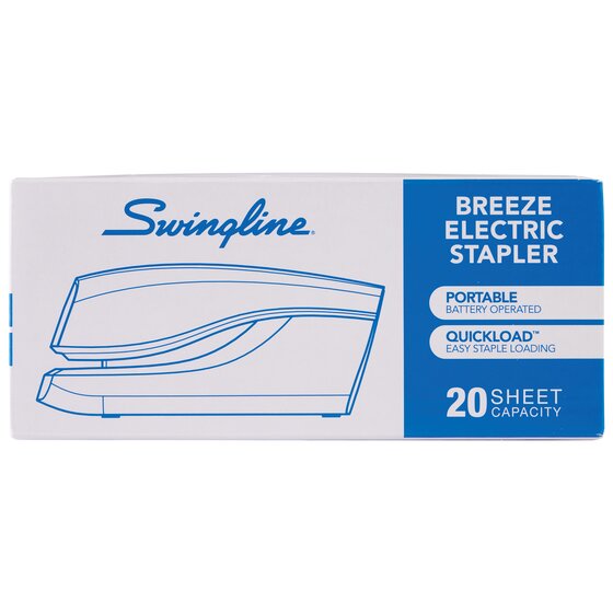 Swingline® Breeze Automatic Stapler, Battery Powered, 20 Sheets, Black ...