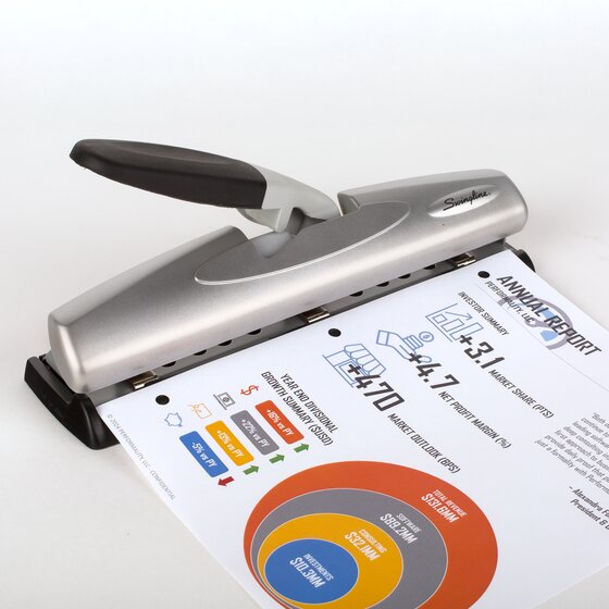 Swingline® LightTouch® Desktop Punch, 40% Easier, 2-3 Holes, 12 Sheets ...