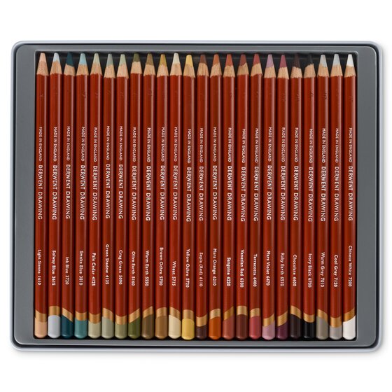Artist's Pencils | Colouring Pencils | Derwent UK | Derwent Drawing Pencils 24 Tin | Derwent UK