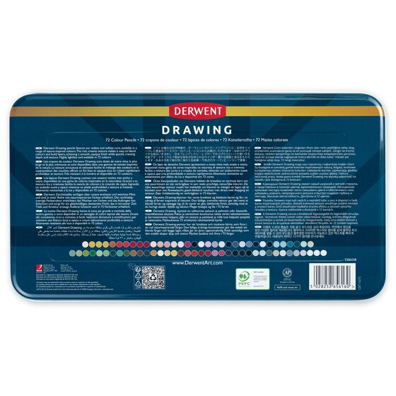 Artist's Pencils | Colouring Pencils | Derwent UK | Derwent Drawing Pencils 72 Tin | Derwent UK