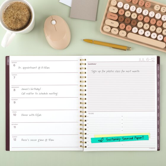 Mead Cambridge® Stria Academic 2026-2027 Weekly Monthly Planner, Large ...