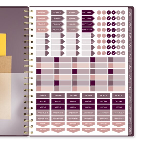 Mead Cambridge® Stria Academic 2026-2027 Weekly Monthly Planner, Large ...